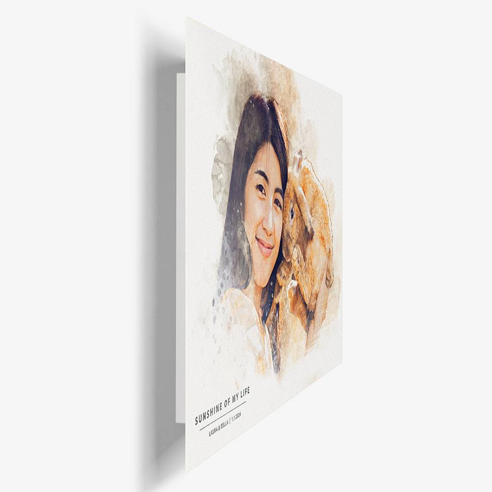 Watercolor Pet Portraits on Horizontal Metal | Lime & Lou