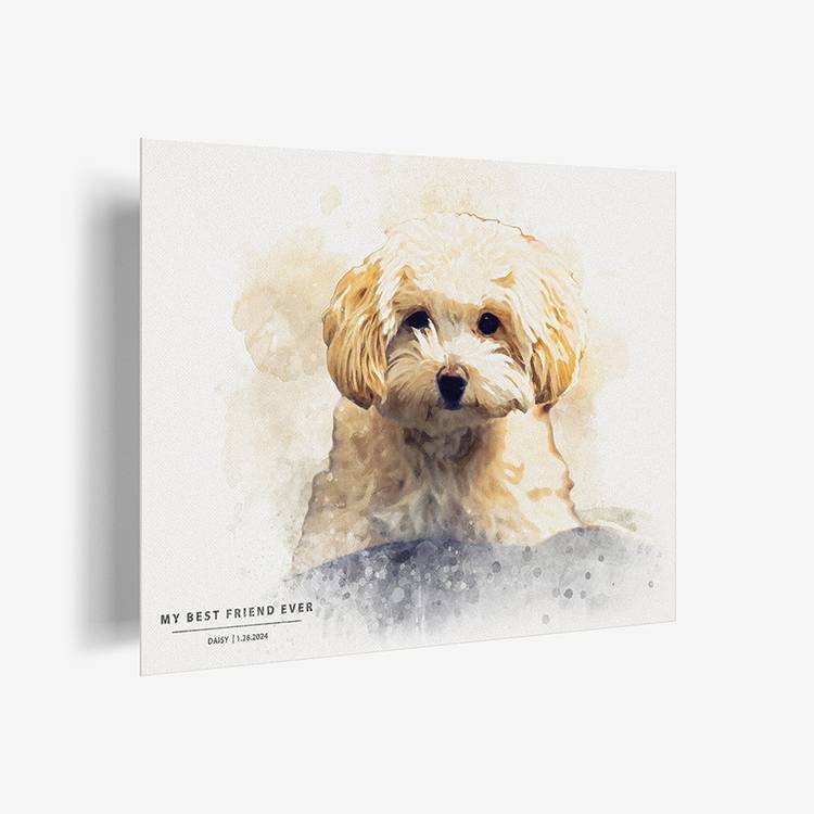 Watercolor Pet Portraits on Horizontal Metal | Lime & Lou