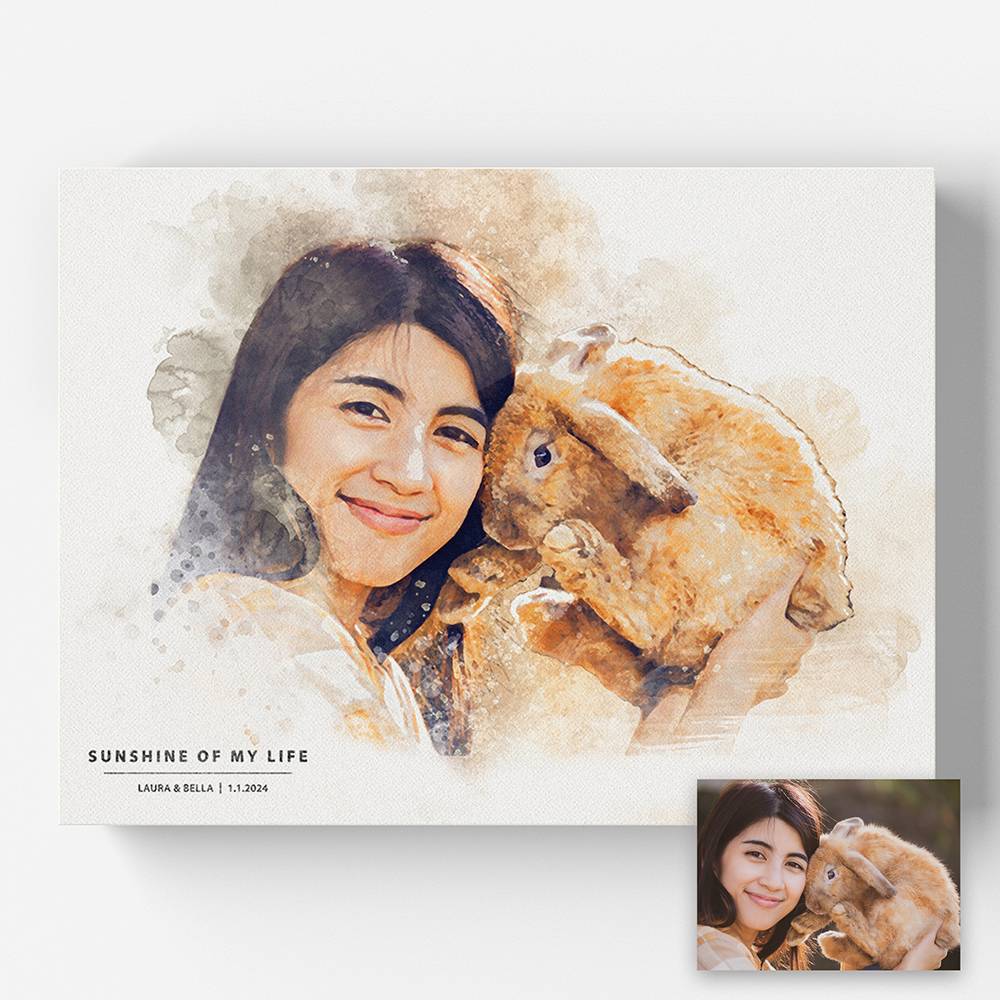 Watercolor Pet Portraits on Horizontal Metal | Lime & Lou