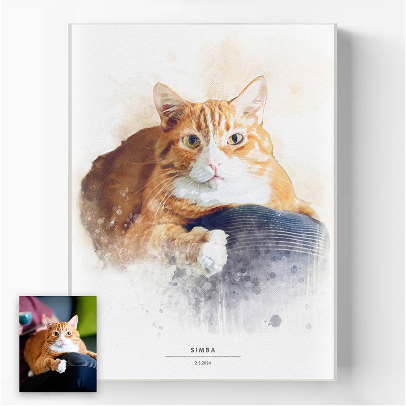 Watercolor Pet Portraits on Vertical Acrylic - Lime And Lou