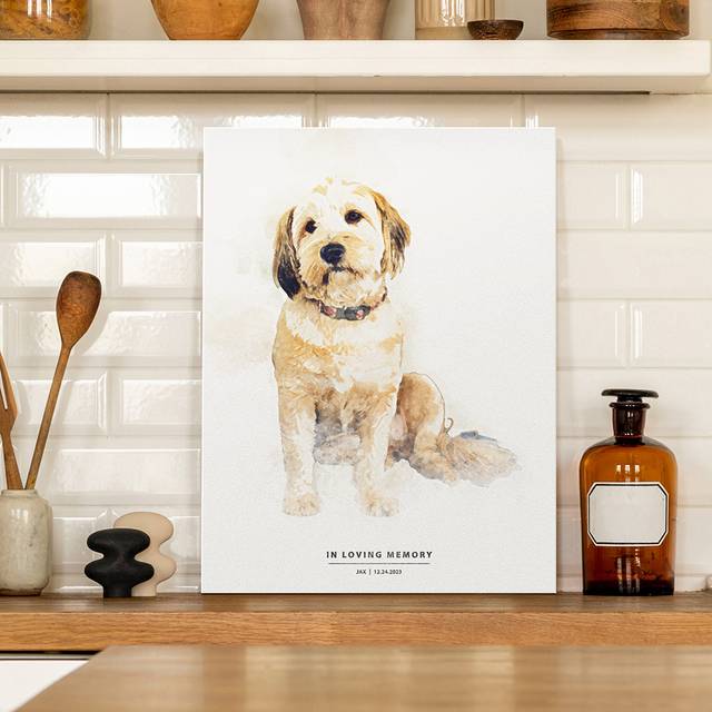 Watercolor Pet Portraits on Vertical Metal - Lime And Lou