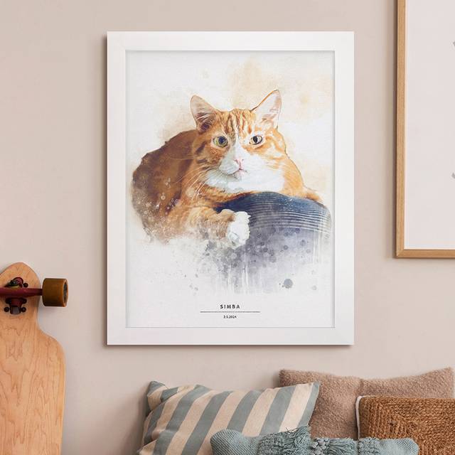 Watercolor Pet Portraits on Vertical Print | Lime & Lou