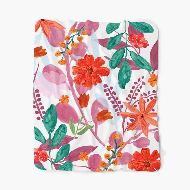 Flower Power - Fleece/Sherpa Throw Blanket | Lime & Lou