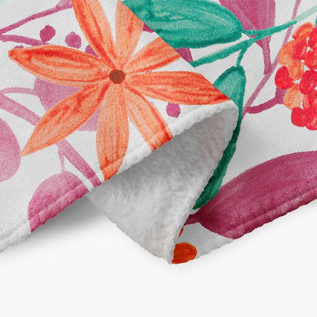 Flower Power - Fleece/Sherpa Throw Blanket | Lime & Lou